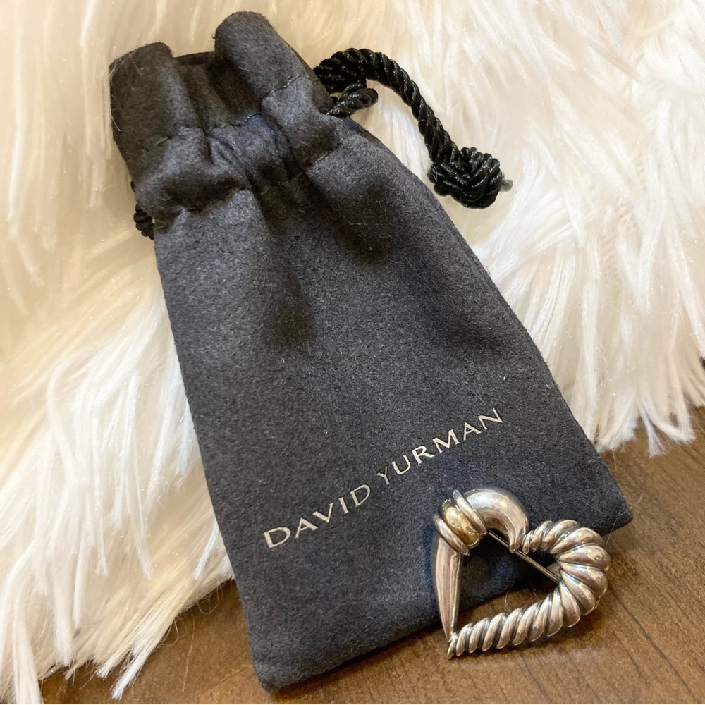 David Yurman Heart Pin 14k Gold Sterling Silver Twist… - Gem